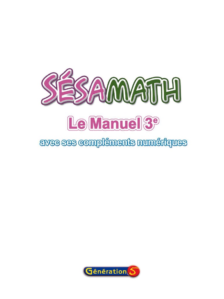 MANUEL SESAMATH 3eme | PDF | Équations | Triangle