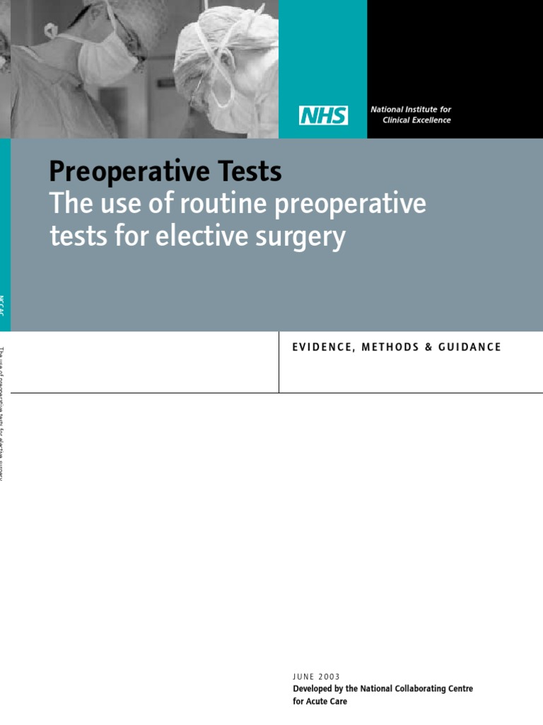 Preoperative NICE Guidelines | PDF | Anesthesiologist | Surgery