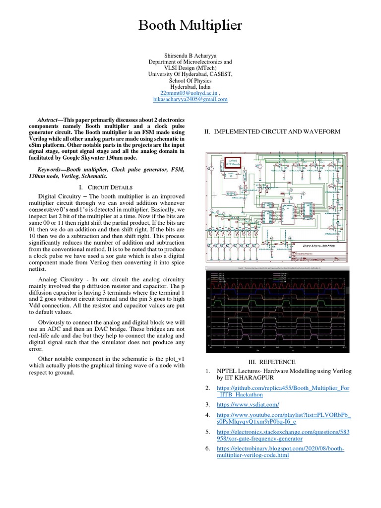 Booth Multiplier Final Report | PDF | Analogue Electronics | Electronic ...