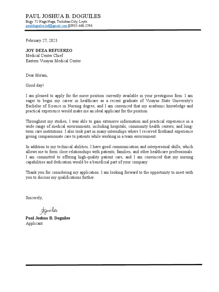 Application Letter | PDF