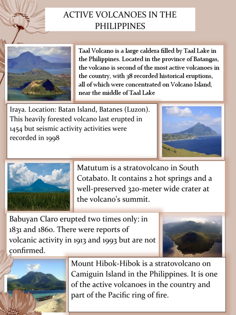 5 EXAMPLES OF ACTIVE VOLCANOES IN THE PHILIPPINES (Carla) | PDF