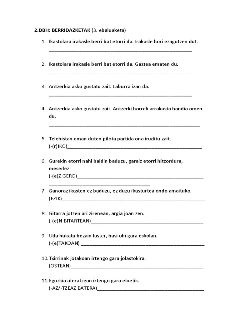 Ariketak 2 Berridazketak 2 | PDF