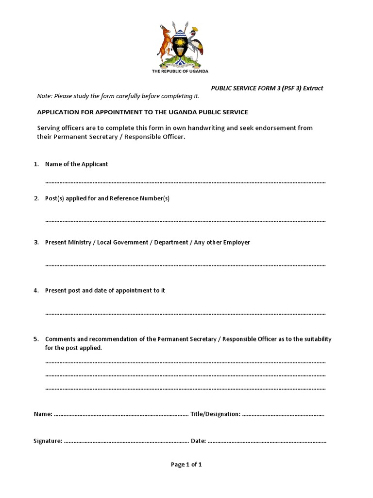 PSC Form 3 Extract | PDF