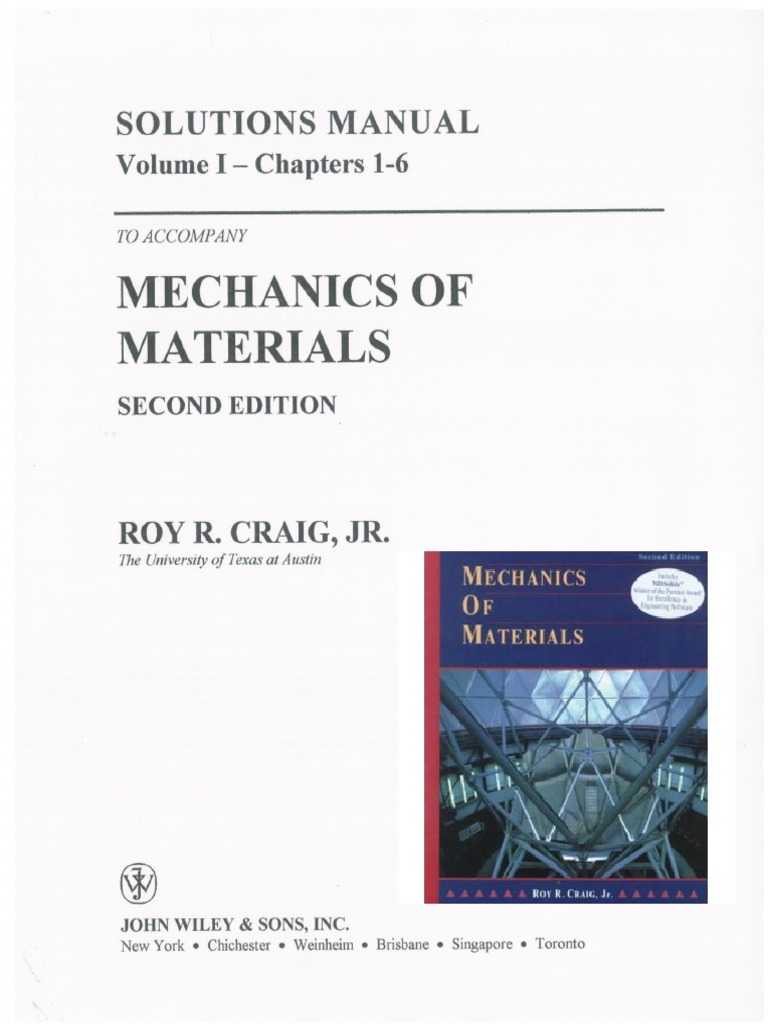 Solutions-Mechanics-of-Materials-2th-Edition-Roy-R-Craig - (Chapters 6) PDF | PDF