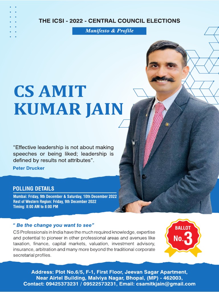 CS Amit Kumar Jain ICSI 2022 | PDF