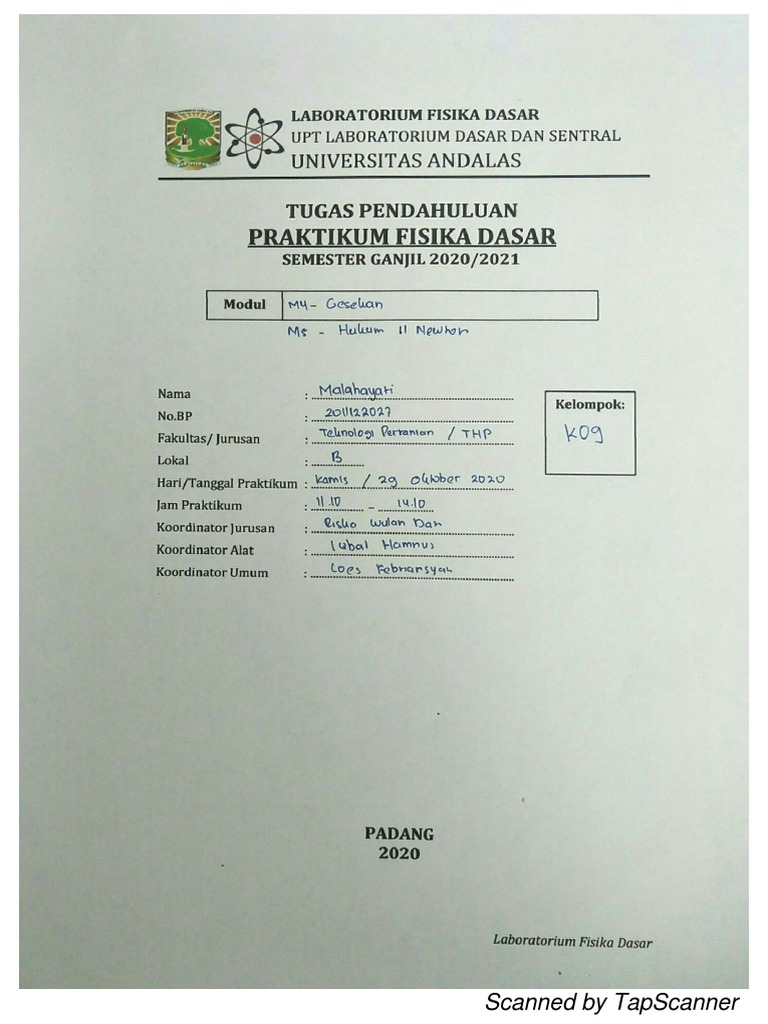 TP K09 - 1-M4&M5 Gesekan & H.newton Ii | PDF