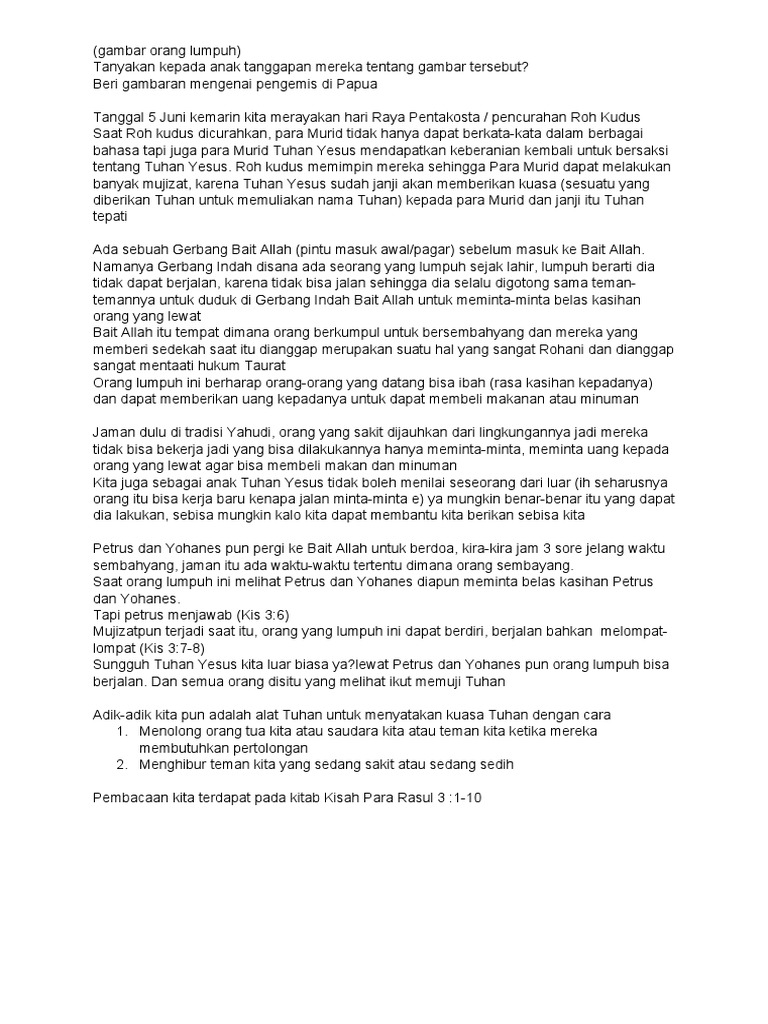 Petrus Menyembuhkan Orang Lumpuh | PDF | Filsafat | Agama & Spiritualitas