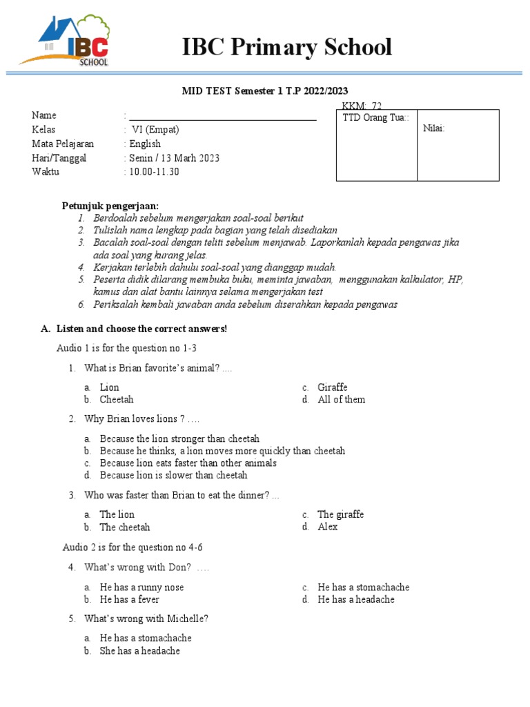 English 4 MID TEST 2 | PDF