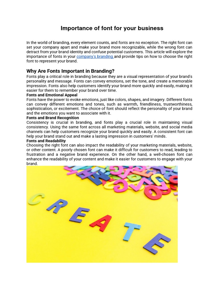 Importance of Font For Your Business: Why Are Fonts Important in ...