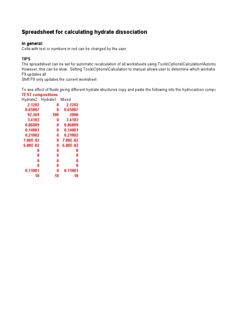 Hydrate Dissociation Calculation Tool | PDF | Methanol | Aqueous Solution