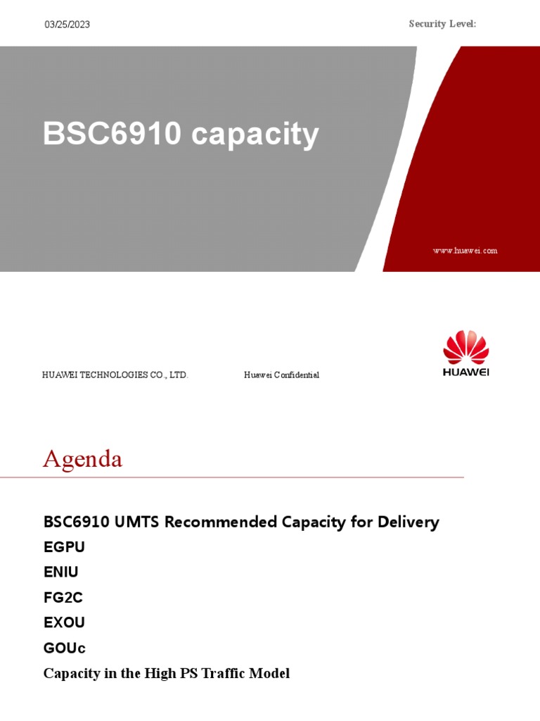 BSC6910 UMTS Capacity Guide | PDF | High Speed Packet Access | Networking Standards