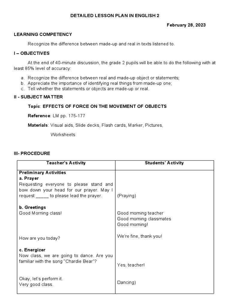 DLP English 2 | PDF | Rubric (Academic) | Lesson Plan