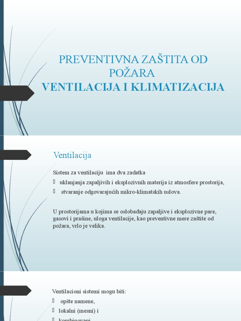 Preventivna Zaštita Od Požara: Ventilacija I Klimatizacija | PDF