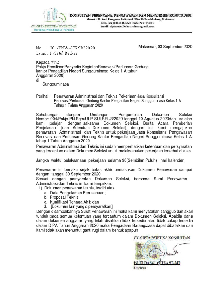 Contoh Penawaran Konsultan.pdf | PDF