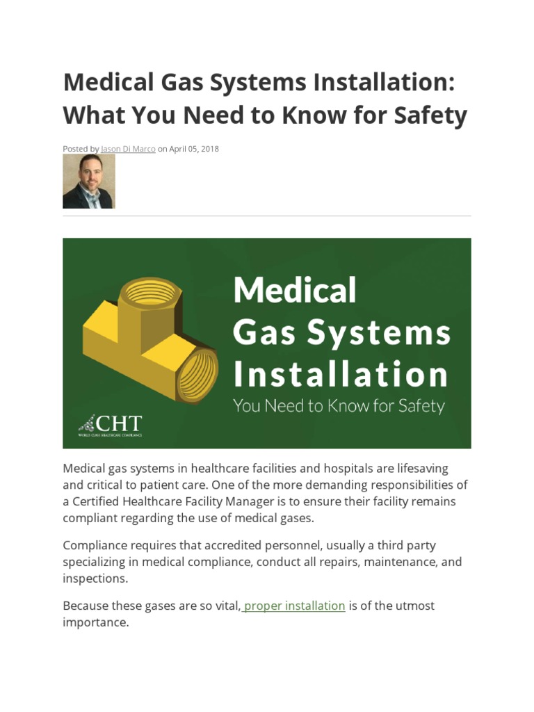 Medical Gas Systems Installation | PDF | Pipe (Fluid Conveyance ...