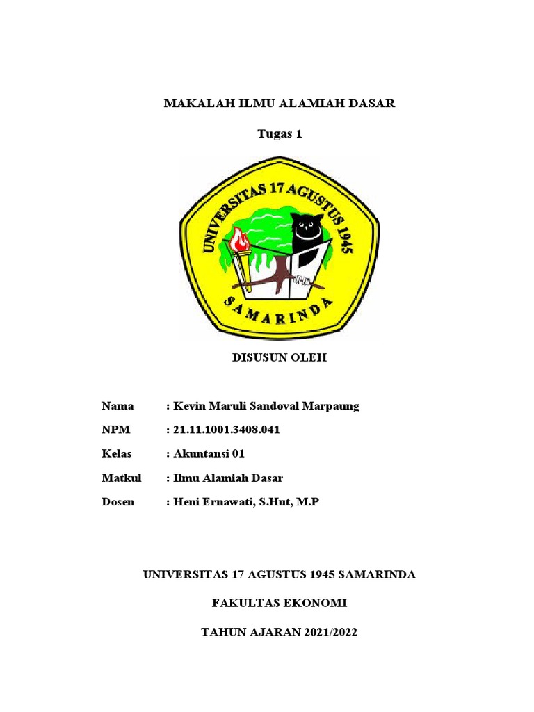 041 - Kevin Maruli S.M (Tugas 1 Ilmu Alamiah Dasar) | PDF | Sains & Matematika