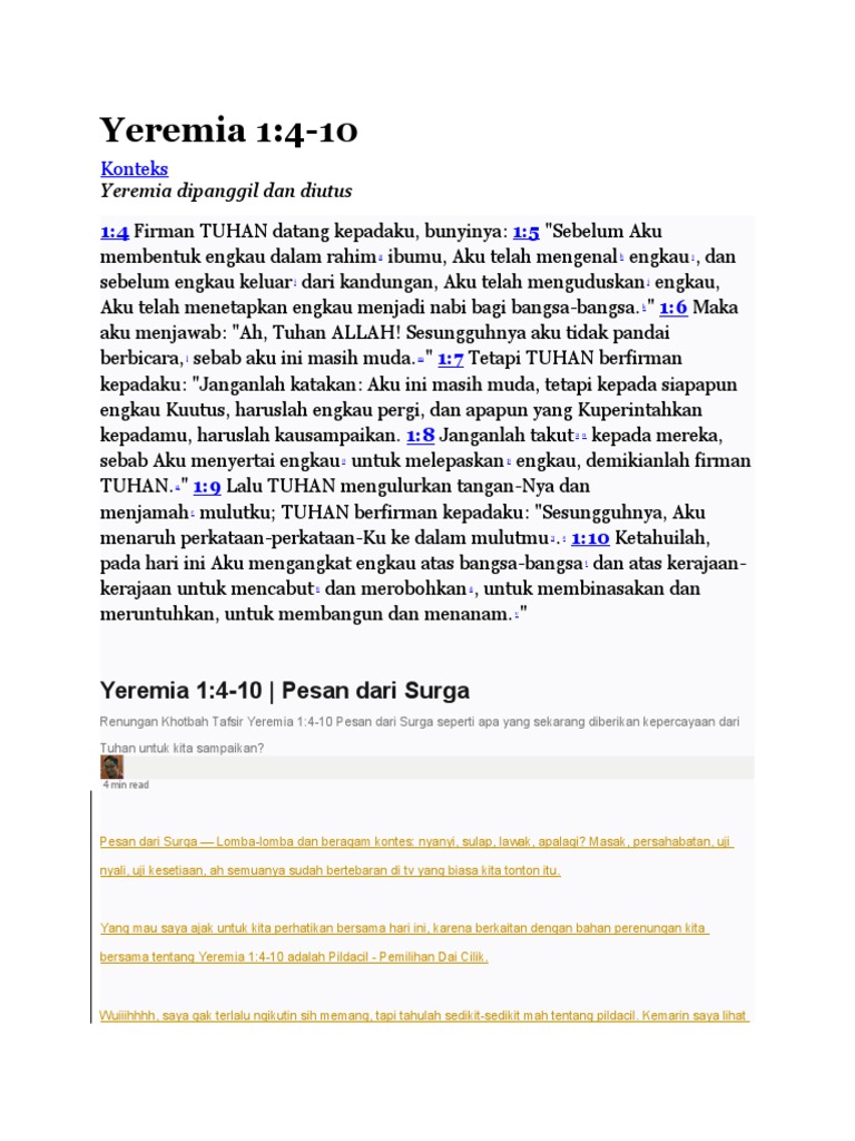 Yeremia 1 | PDF
