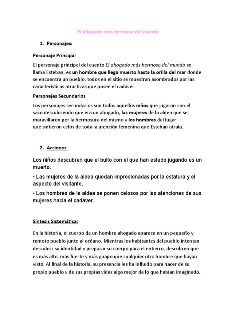 El Ahogado Más Hermoso Del Mundo | PDF