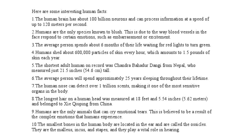 Human Facts | PDF