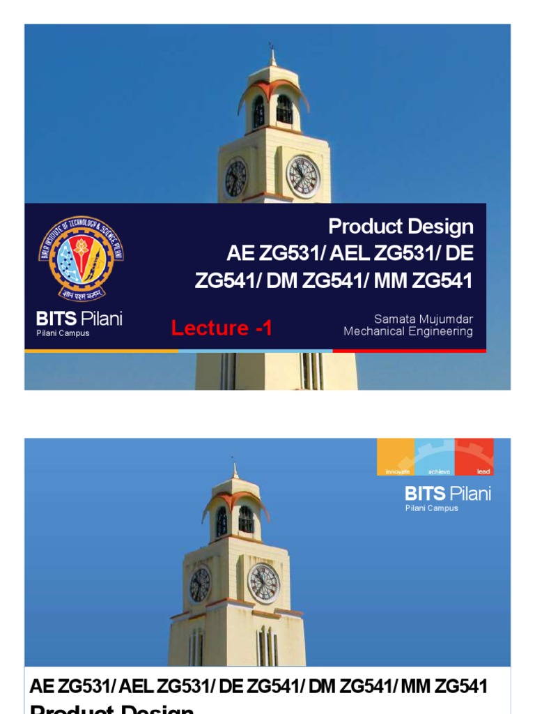 Product Design Lecture 1 BITS Pilani | PDF | Photocopier | Design