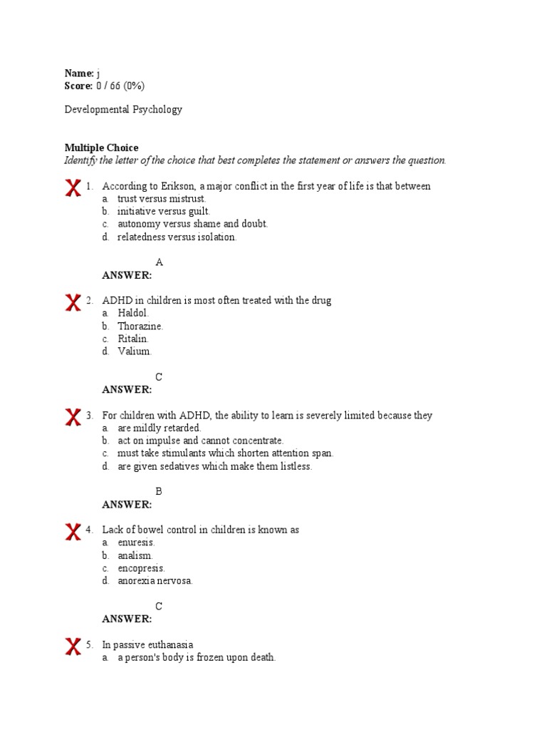 Development Psychology Test 2-Memo | PDF | Adolescence | Self Esteem