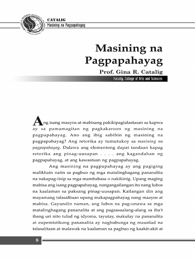 Masining Na Pagpapahayag | PDF