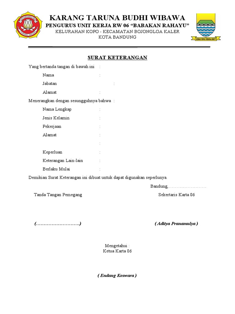 Surat Keterangan | PDF