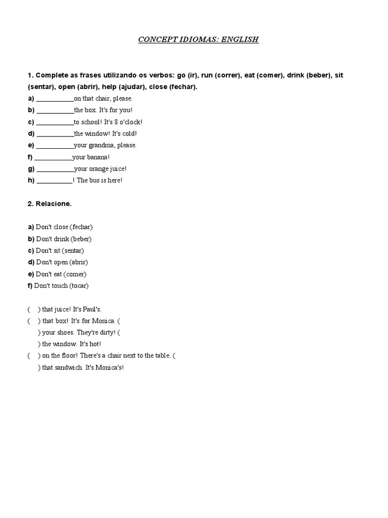 Imperative Form | PDF