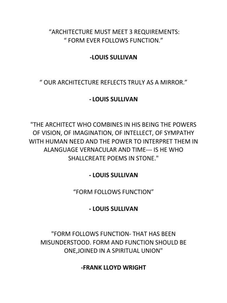 Famous Architect Dictums | PDF