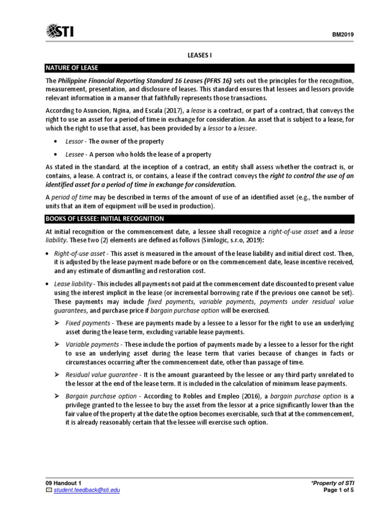 09 Handout 1 | PDF | Lease | Depreciation