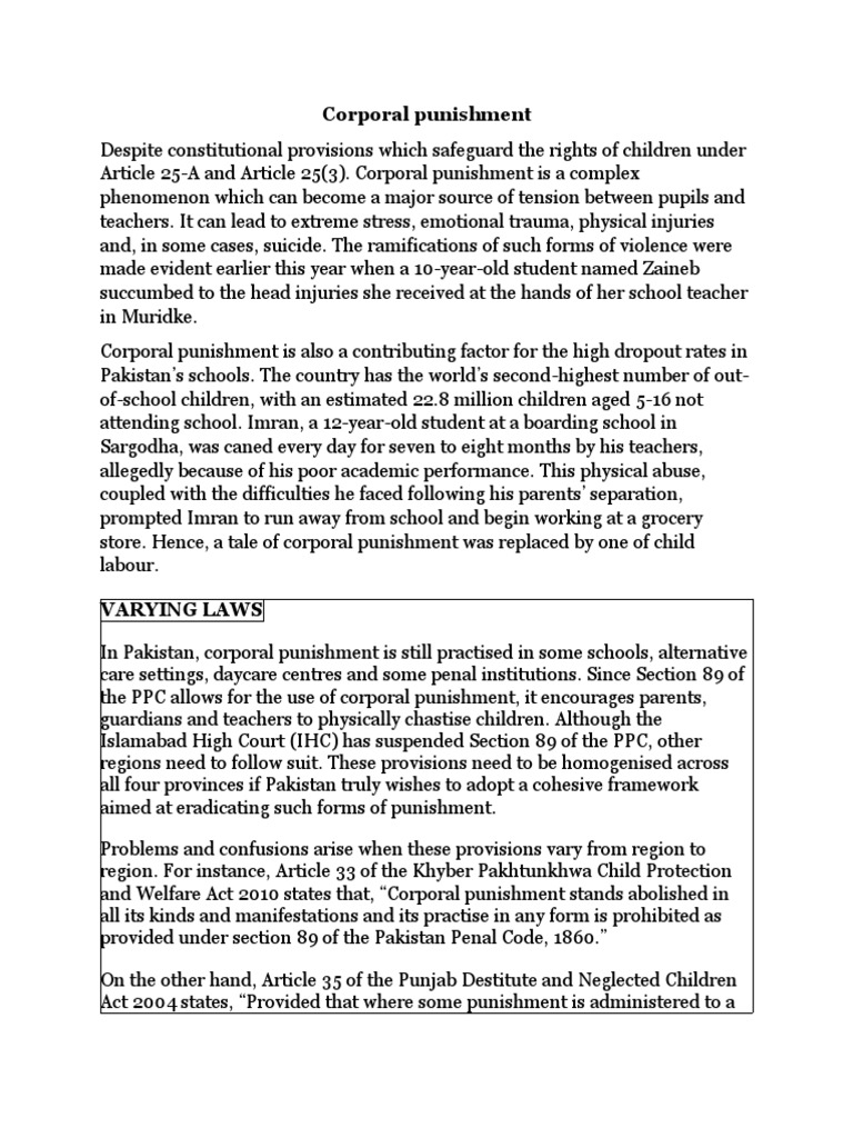 Corporal Punishment | PDF | Child Abuse | Children's Rights