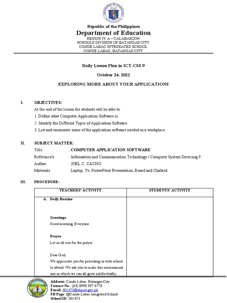 DLP-for-ICT-CSS-9 Computer Application Software | PDF | Databases ... DLP-for-ICT-CSS-9 Computer Application Software | PDF | Databases ...
