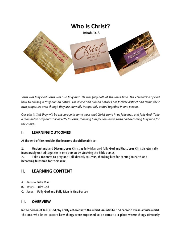 Module 5 - Who Is Christ | PDF | Jesus | God