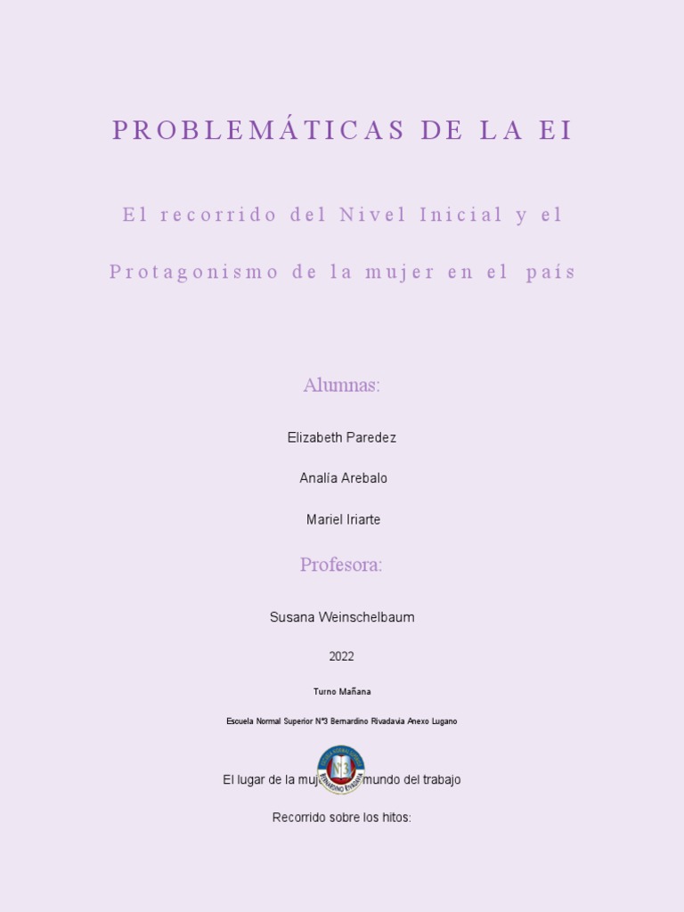 Problematicas de La Ei | PDF | Educación de la primera infancia