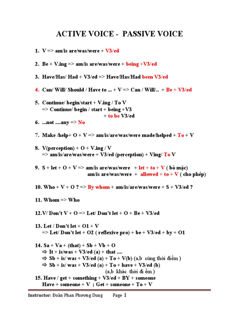 Active-Passive Voice | PDF