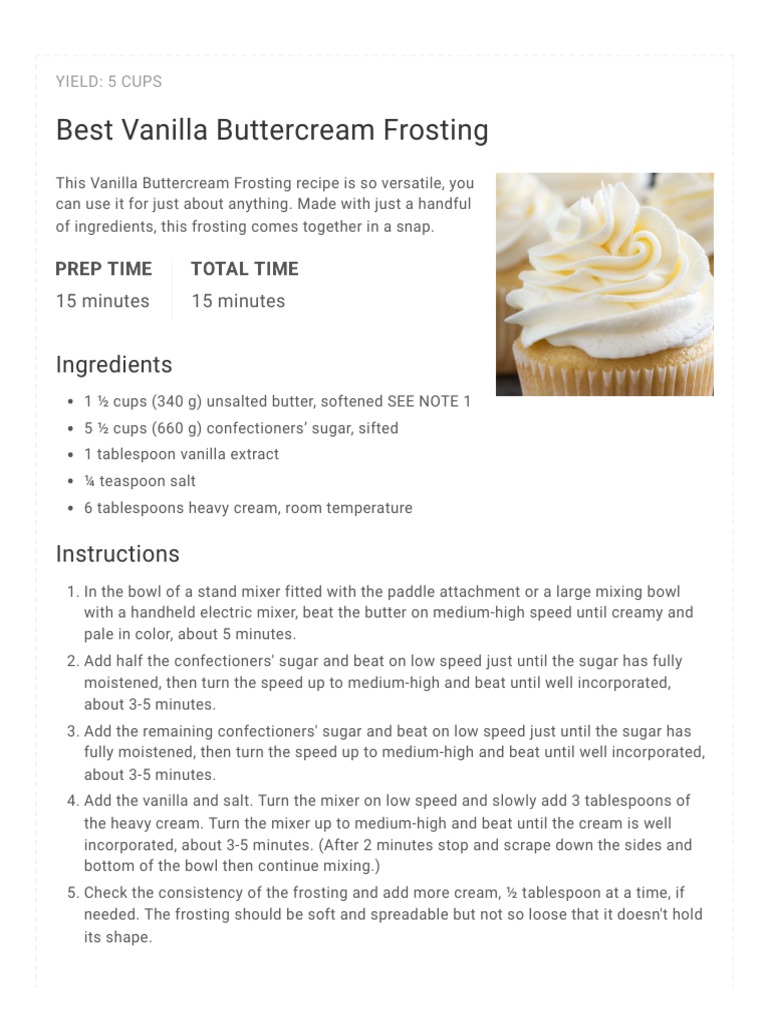 Best Vanilla Buttercream Frosting - Baked by An Introvert PDF | PDF ...
