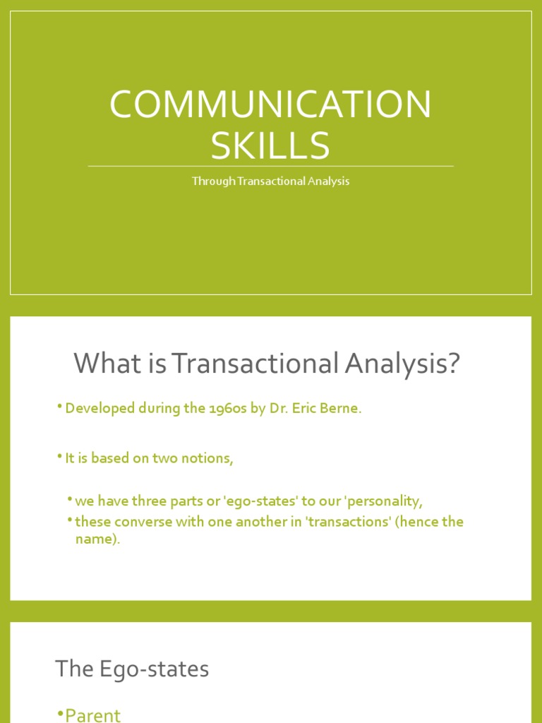 Transactional Analysis | PDF