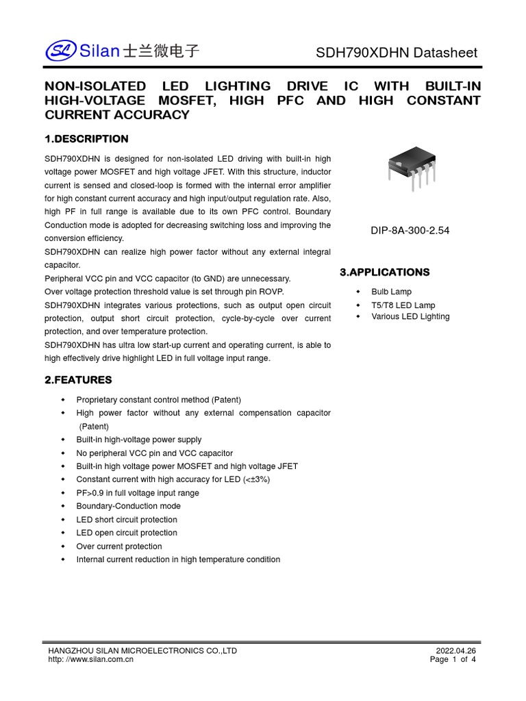 Non-Isolated Led Lighting Drive Ic With Built-In High-Voltage Mosfet ...