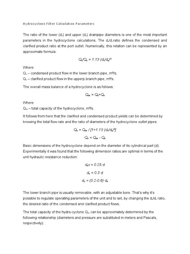 Cyclone Examples Calc Tutorials | PDF | Viscosity | Gases