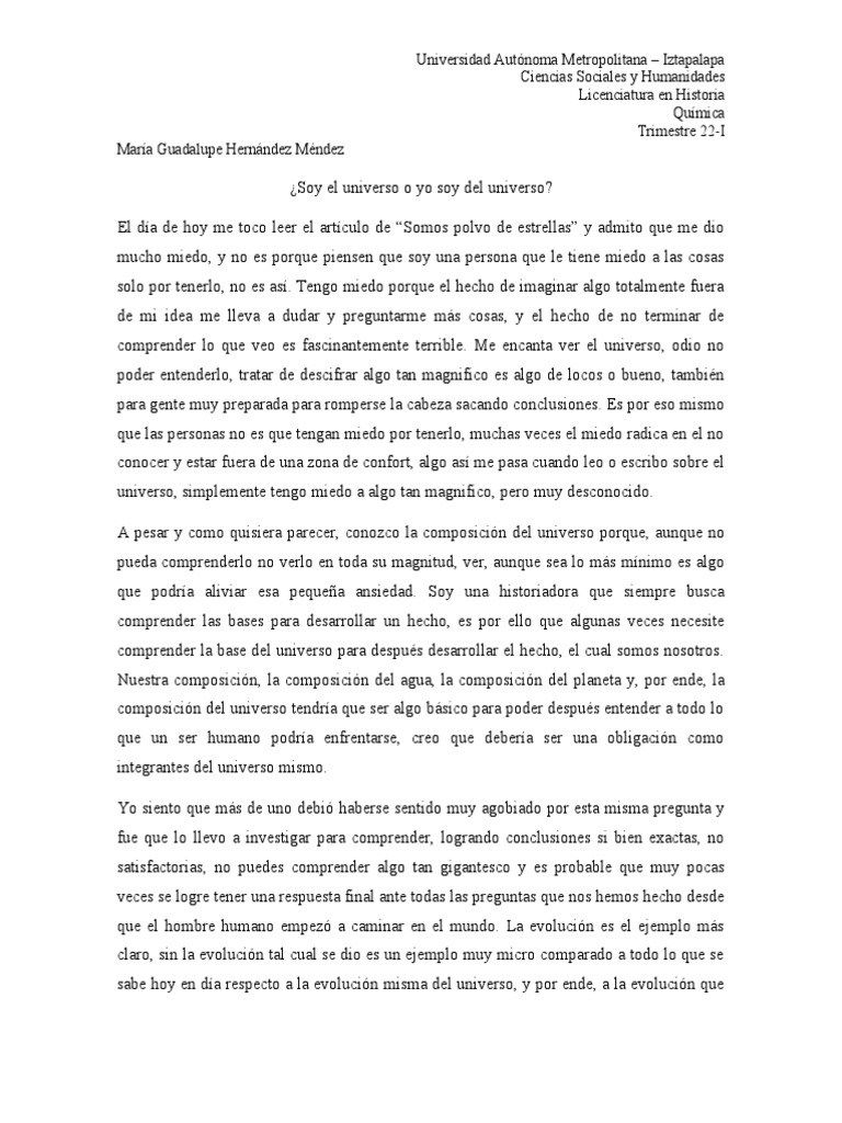 Soy El Universo o Yo Soy Del Universo | PDF | Universo | Evolución