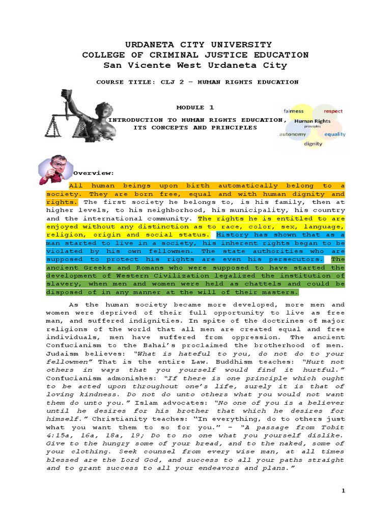 Module 1 Human Rights L1 | PDF | Justice | Crime & Violence