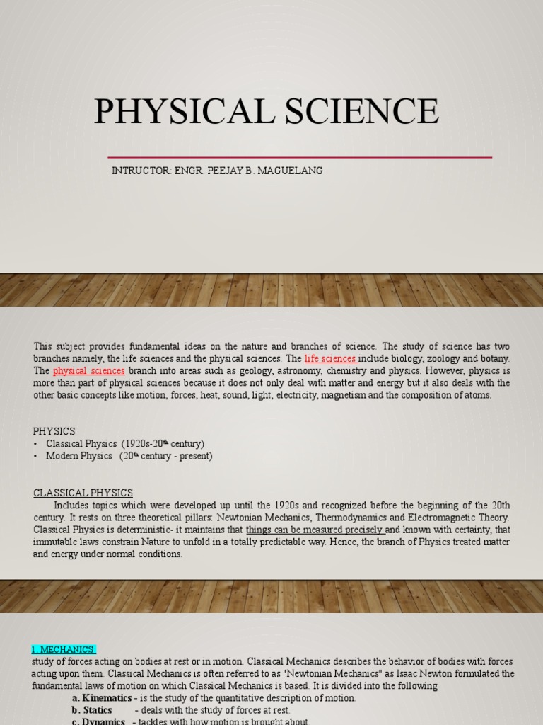 Intro to Physical Science | PDF | Physics | Mechanics