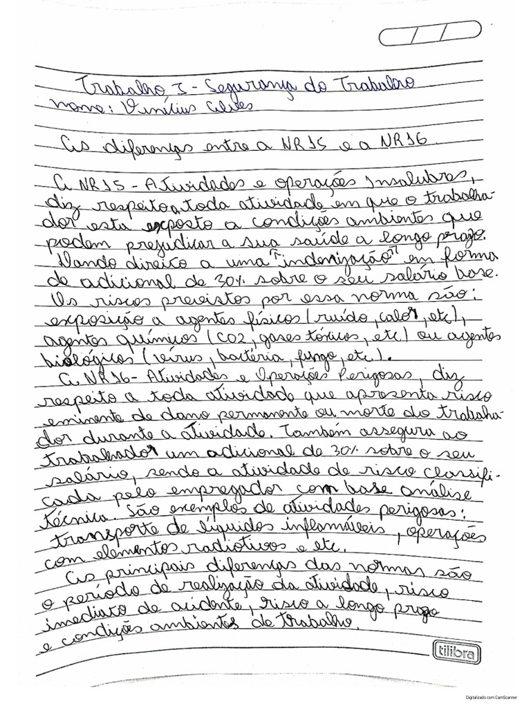 Diferenças Entre A NR15 e NR16 | PDF