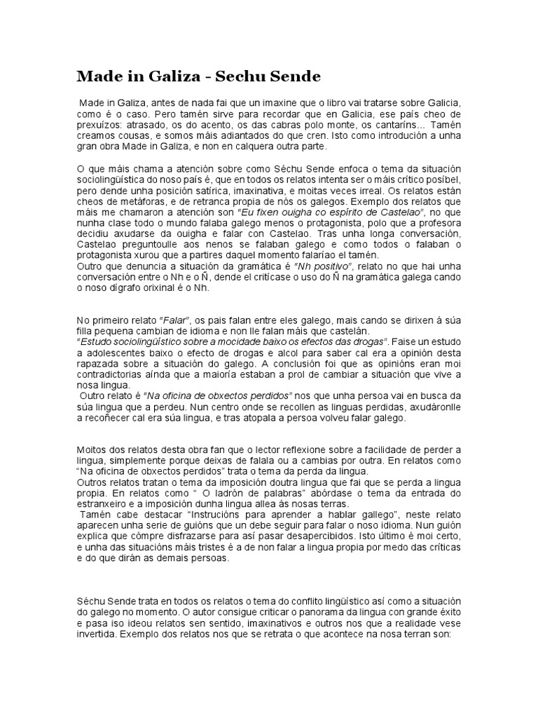 Made in Galiza Comentario | PDF