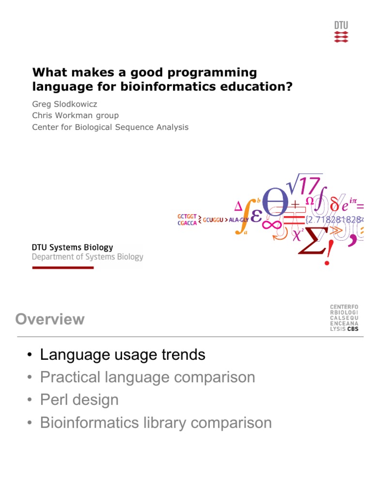 Greg Slodkowicz Chris Workman Group Center For Biological Sequence Analysis | PDF