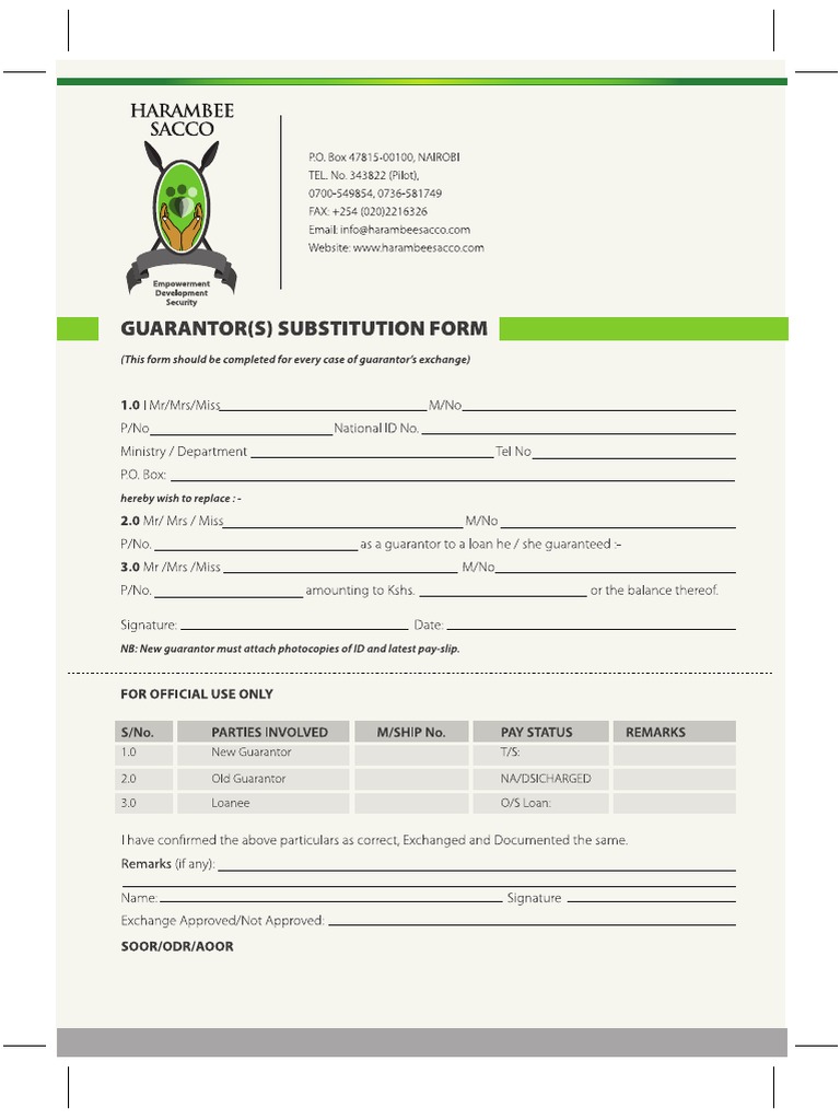 Guarantors Form PDF | PDF