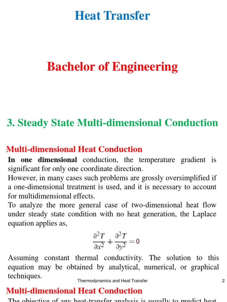 Steady State Multi-Dimensional Conduction | PDF | Thermal Conduction | Heat