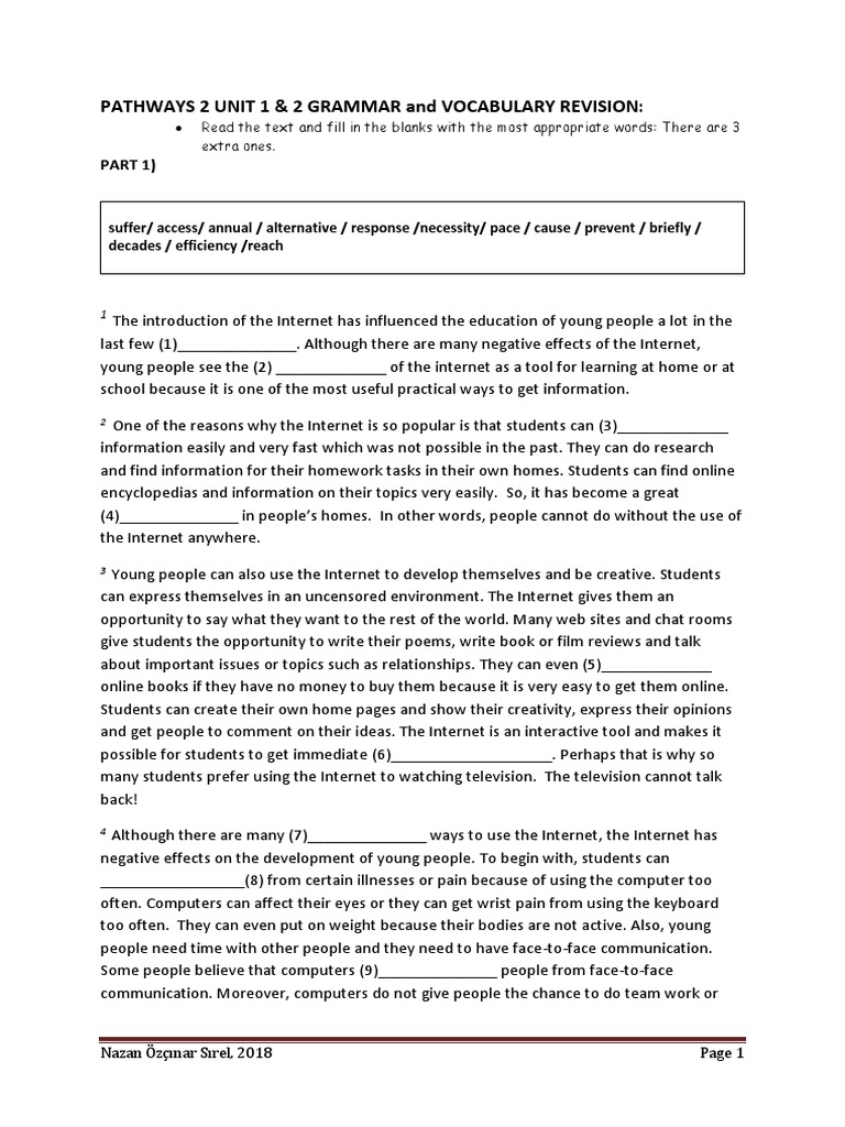 Pathways 2: Units 1 & 2 Revision Guide | PDF | Internet | John Lennon