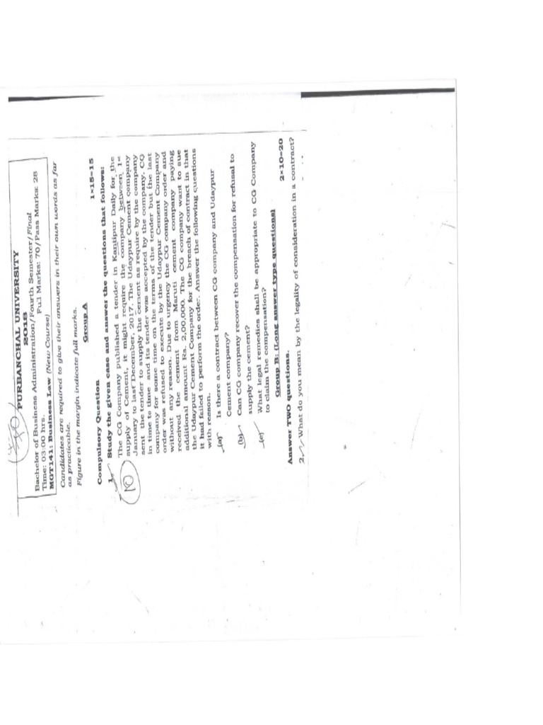 BBA 4th Sem 2018 Question Papers | PDF