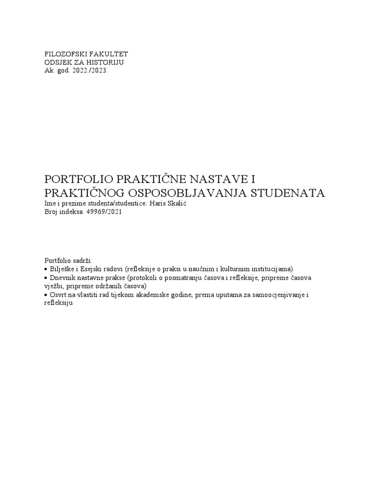 Portfolio - Praksa | PDF